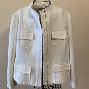 louben | Jackets & Coats | Louben Canada White Open Front Jacket Size 6 ...